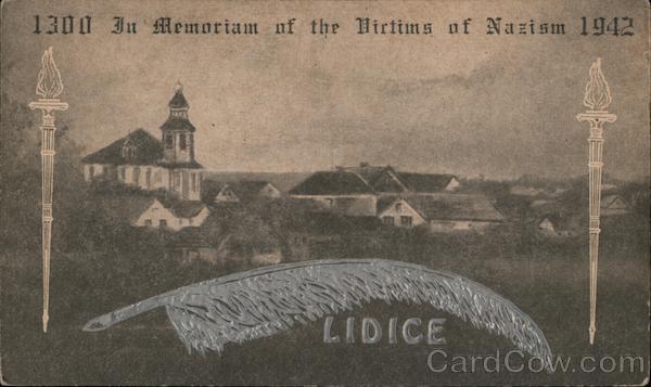 In Memoriam of the Victims of Nazism 1942 - Lidice World War II Postcard