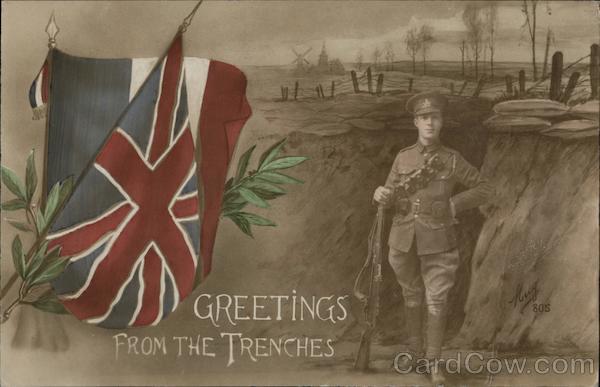 Greetings From The Trenches Military Postcard