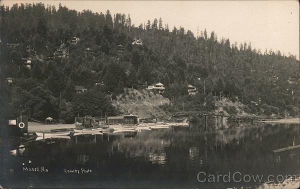 Looking Across River Toward Town Monte Rio, CA Lowry Photo Postcard