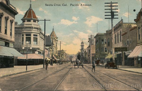 Pacific Avenue Santa Cruz, CA Postcard