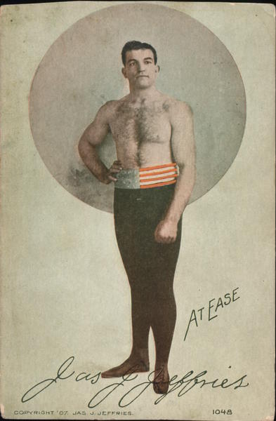 James J. Jeffries, At Ease - Professional Boxer Boxing Postcard