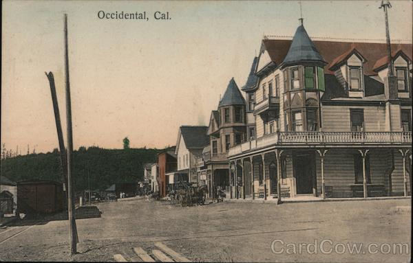 Street Scene Occidental, CA Postcard