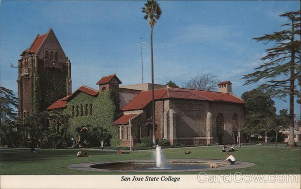San Jose State College California Postcard