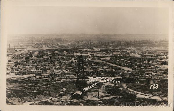 Aerial View of Taft California Postcard