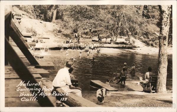 Natural Swimming Pool, Trinity Alps Resort California Postcard