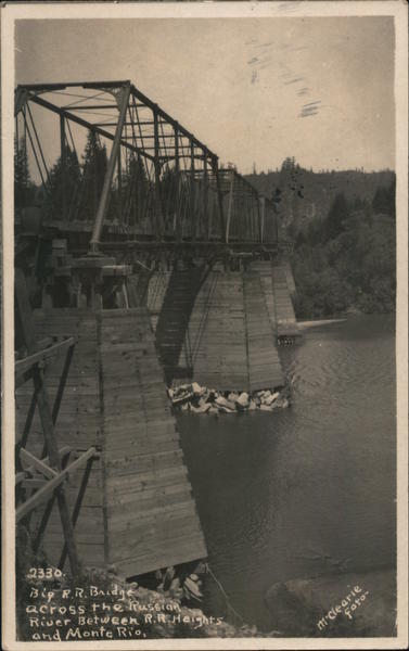Big R.R. Bridge Across the Russian River Between R.R. Heights and Monte ...
