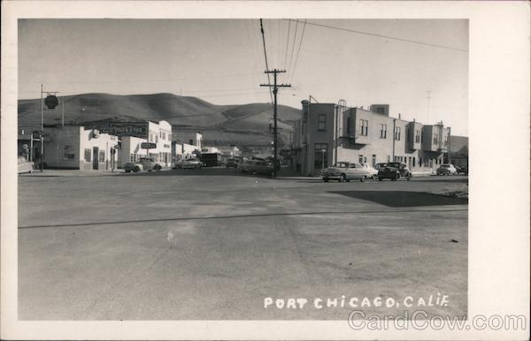 Street Scene Port Chicago, CA Postcard