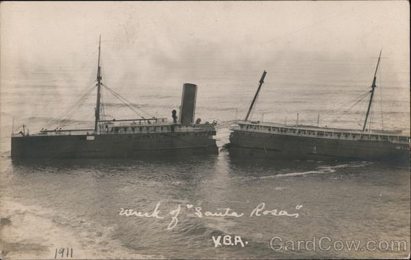 Wreck of Santa Rosa 1911 Point Arguello Arlight, CA Postcard