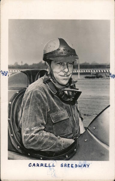Cal Niday at Carrell Speedway Gardena, CA Postcard