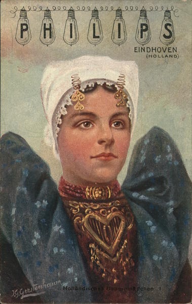 Dutch Philips Light Bulbs Lampe Advertising Postcard