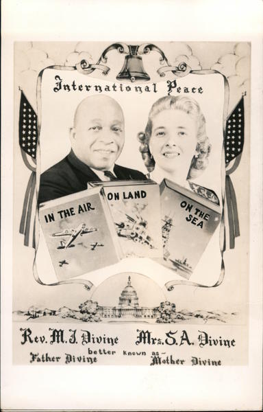 Father Divine Rev. M.J. Divine & Mrs. S.A. Divine Religious Postcard