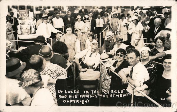 Dr. Locke in the Circle and His Famous Treatment Celebrities Postcard