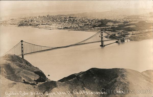 Golden Gate Bridge Span 4200 ft. San Francisco, CA Postcard
