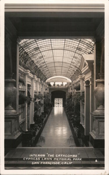 Interior "The Catacombs" Cypress Lawn Memorial Park Colma, CA Postcard