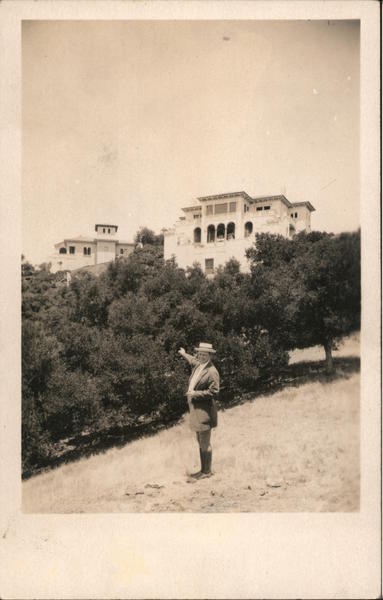 Rare: William Randolph Hearst at Hearst Castle San Simeon, CA Postcard