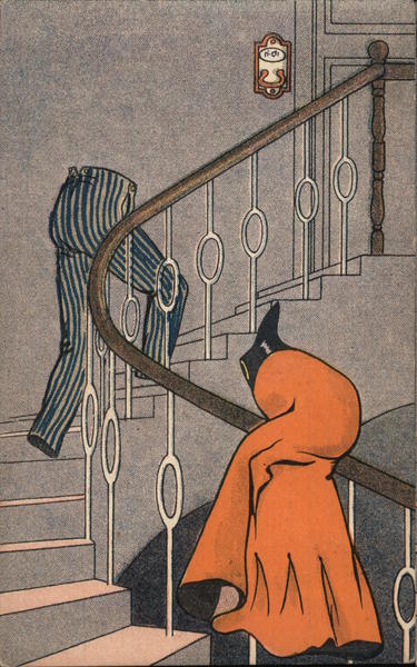 Set of 6: Invisible Man and Woman Couples Postcard