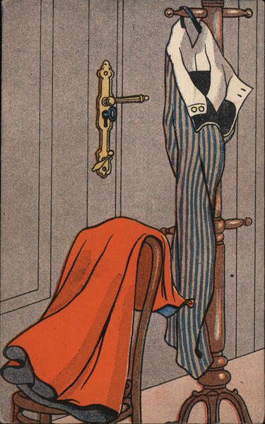 Set of 6: Invisible Man and Woman Couples Postcard