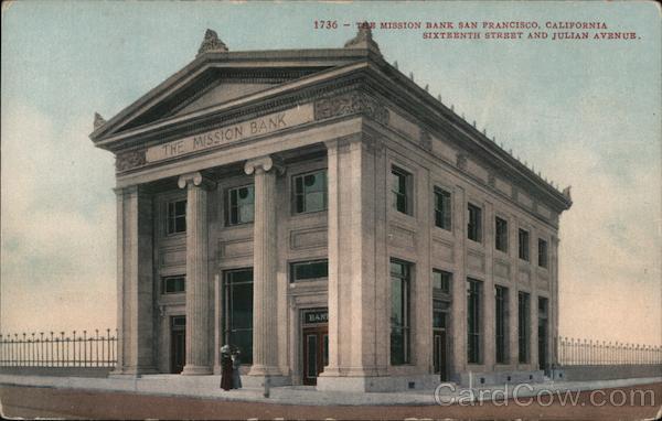 The Mission Bank San Francisco, CA Postcard