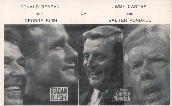Reagan/Bush OR Carter/Mondale Presidents Postcard