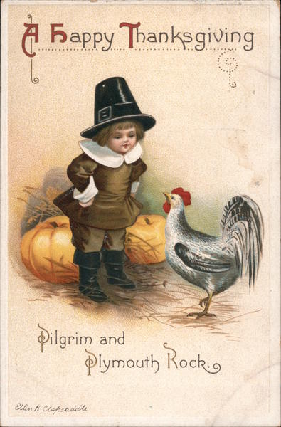 A Happy Thanksgiving Pilgrim and Plymouth Rock Pilgrims Ellen ...