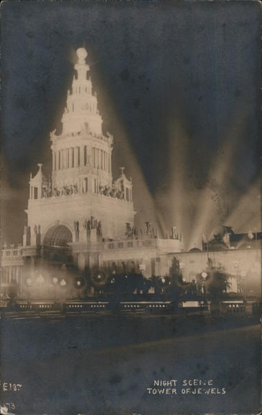 Night Scene - Tower of Jewels San Francisco, CA 1915 Panama-Pacific ...
