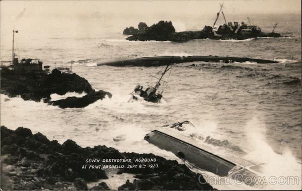 Seven Destroyers Aground at Point Arguello Sept. 8th 1923 Arlight, CA ...