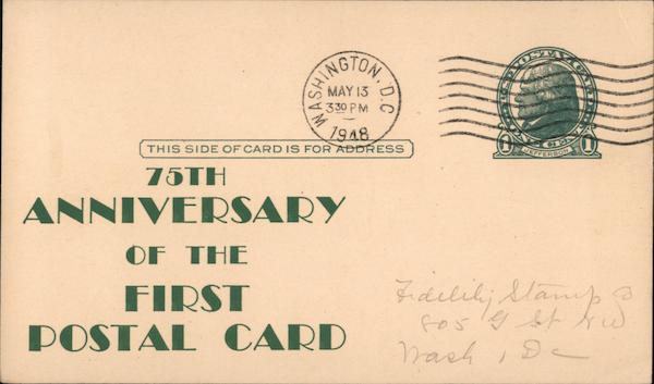 75th Anniversary of the First Postal Card Post Card Clubs, Collecting ...