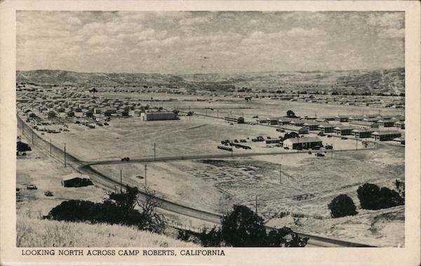 Looking North Across Camp Roberts California Postcard