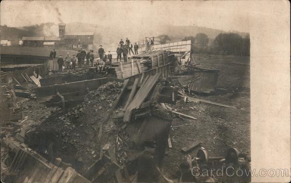 Destroyed Building/Transportation Disasters Postcard