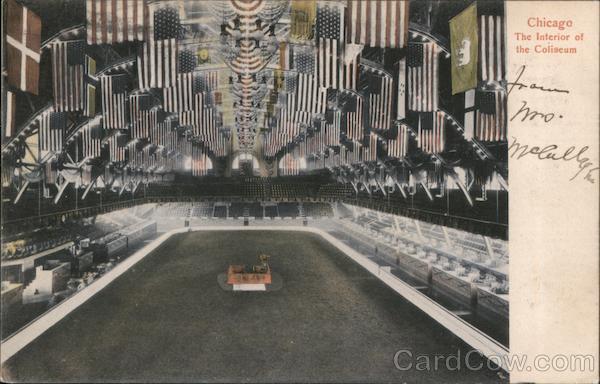 The Interior of the Coliseum Chicago, IL Postcard