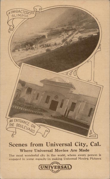 Where Universal Moving Pictures are Made Universal City, CA Postcard