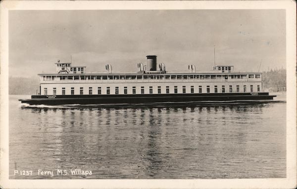 Ferry M.S. Willapa Ferries Postcard