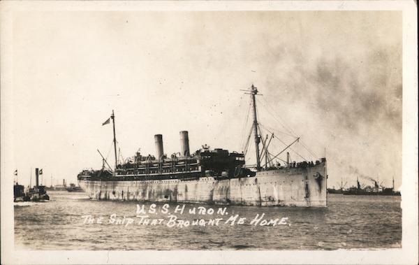 U.S.S. Huron Boats, Ships Postcard