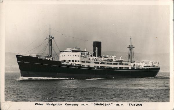 China Navigation Company m.v. Changsa. m.v. Taiyan Boats, Ships Postcard