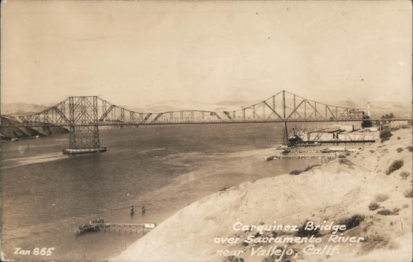 Carquinez Bridge Over Sacramento River Vallejo, CA Postcard