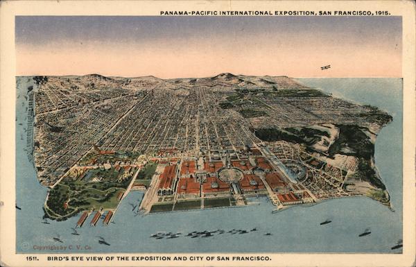 Bird's Eye View of the Exposition and City of San Francisco California ...