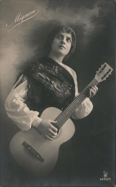 Mignon. Guitarist. Music Postcard