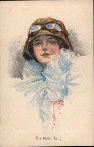 The Motor Lady Women Postcard