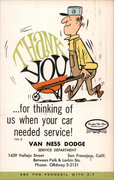 Van Ness Dodge Service Department - Thank you for thinking of us when ...