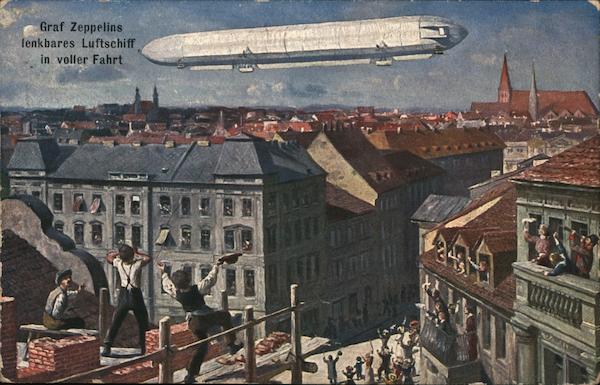Graf Zeppelins lenkbares Luftschiff in voller Fahrt Germany Postcard Graf Zeppelins lenkbares Luftschiff in voller Fahrt Germany Postcard