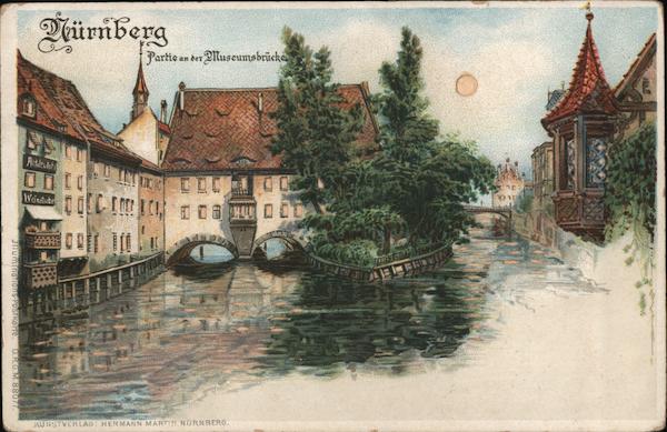 Museum Bridge Nuremberg, Germany Postcard