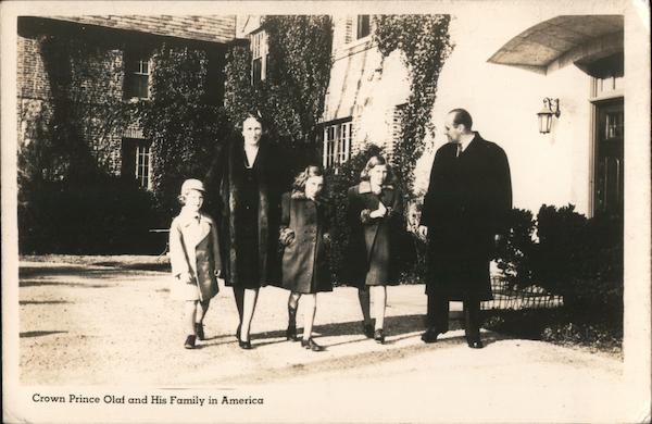 Crown Prince Olaf of Norway and His Family in America Bethesda, MD Postcard Crown Prince Olaf of Norway and His Family in America Bethesda, MD Postcard