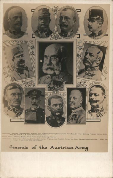 Generals of the Austrian Army Military Postcard