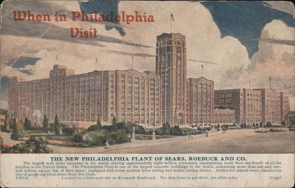 The New Philadelphia Plant of Sears, Roebuck and Co Pennsylvania Postcard
