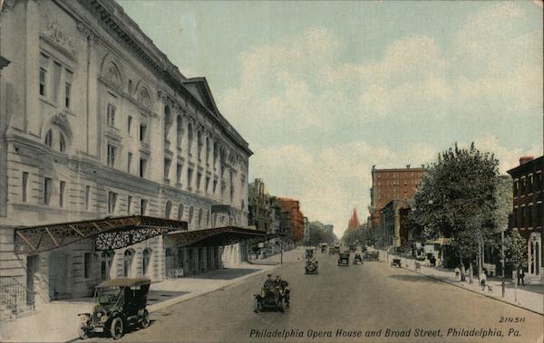 Philadelphia Opera House and Broad Street Pennsylvania Postcard