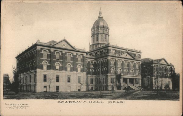 Academic Hall (Rear), University of Missouri Columbia, MO Postcard