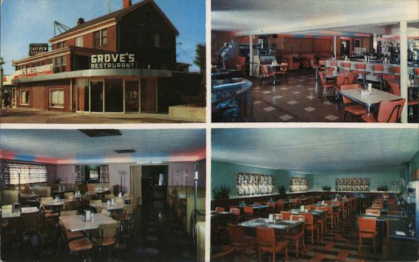 Grove Restaurant and Service Station Decatur, IL Postcard
