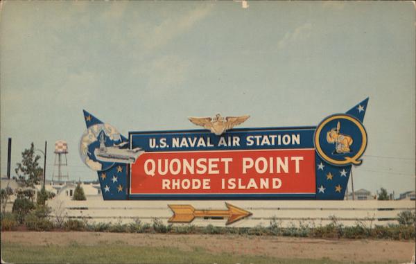 Entrance to Quonset Point Naval Air Station North Kingstown, RI Postcard