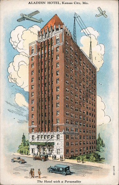Aladdin Hotel Kansas City, MO Postcard
