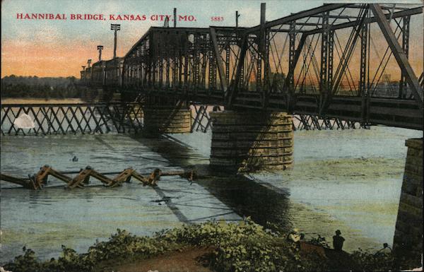 Hannibal Bridge Kansas City, MO Postcard